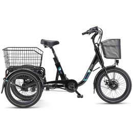 Telefunken TC550 E-Dreirad Elektrofahrrad, 3-Gang-Nabenschaltung, Fahrradkorb & Seitenschwung, 536,5Wh Akku, 20"