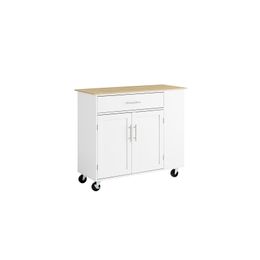 sobuy K&uuml;cheninsel mit 1 Schublade Wei&szlig; 99x40x85cm Modern