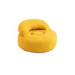sobuy Polstersessel mit Liegefunktion Gelb 110x125x65cm Nordisch