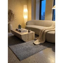 KADIMA DESIGN Kurzflorteppich MAIN, einfarbig, Hellgrau, 160 x 230 cm