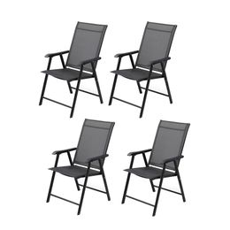 HTI-Living Gartenst&uuml;hle 4 St&uuml;ck Grau