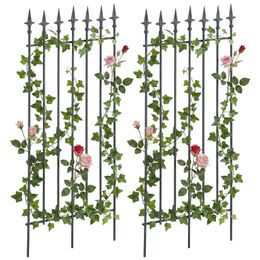 CLP Rankgitter 2er Set Metall 100x50 cm Elisa, Kletterhilfen stabil f&uuml;r Rosen und Efeu, Pflanzgitter im Jugendstil, Rankhilfen f&uuml;r Garten