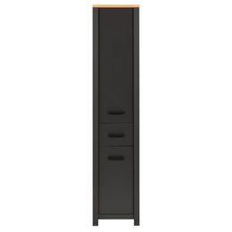 Inter Link Bad-Hochschrank Carbona mit 2 T&uuml;ren & Schublade, Soft-Close, Anthrazit/Artisan Eiche