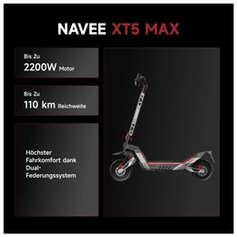 Navee XT5 Max DE E-Scooter (max. 20 km/h, bis zu 110 km, Tragf&auml;higkeit 150kg, Hinterradantrieb, Blinker)