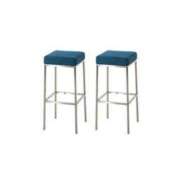 CLP 2er Set Barhocker Montreal I Gepolsterte Barst&uuml;hle mit Stoffbez&uuml;gen I Tresenhocker mit Metallgestellen