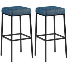 CLP 2er Set Barhocker Montreal I Gepolsterte Barst&uuml;hle mit Stoffbez&uuml;gen I Tresenhocker mit Metallgestellen