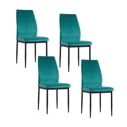 HTI-Living Esszimmerstuhl Madison Samt Gr&uuml;n 4er-Set