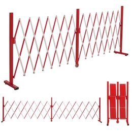 Alu Absperrgitter MCW-B34, Zaun Schutzgitter Scherengitter Trenngitter, ausziehbar 103x53-411cm ~ rot-wei&szlig;