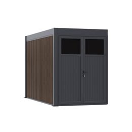 Weide Weide Aluminium & Wpc Anbau-Gartenhaus 4X2 M Anthrazit & Teak4.0 X 2.0 Meter