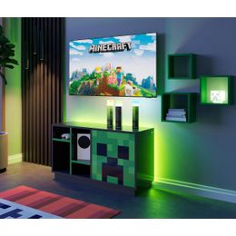 Roba Minecraft TV Lowboard &raquo;Creeper&laquo; - 108x37x61cm - schwarz -