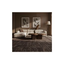 KADIMA DESIGN Baumwollteppich Waschbar KOFEL, einfarbig, Braun, 240 x 340 cm