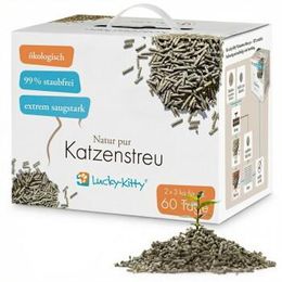 Lucky-Kitty Katzenstreu "Natur pur" Gr&uuml;ner Tee 4x6 kg
