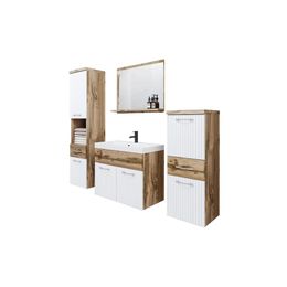 H&ouml;ffner Badset &brvbar; holzfarben &brvbar; Ma&szlig;e (cm): B: 120,4 H: 132,8 &raquo; H&ouml;ffner