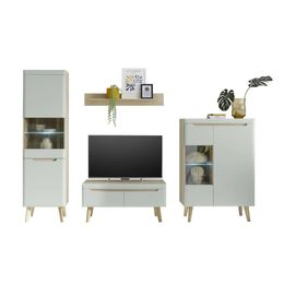 Wohnwand Malaren &brvbar; gr&uuml;n &brvbar; Ma&szlig;e (cm): B: 290 H: 197 T: 40.0 &raquo; H&ouml;ffner