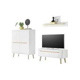 H&ouml;ffner Wohnwand Malaren &brvbar; wei&szlig; &brvbar; Ma&szlig;e (cm): B: 234 H: 170 T: 40.0 &raquo; H&ouml;ffner