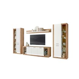 Wohnwand Busso &brvbar; braun &brvbar; Ma&szlig;e (cm): B: 398 H: 195 &raquo; H&ouml;ffner