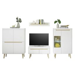 Wohnwand Malaren &brvbar; wei&szlig; &brvbar; Ma&szlig;e (cm): B: 344 H: 170 T: 40.0 &raquo; H&ouml;ffner