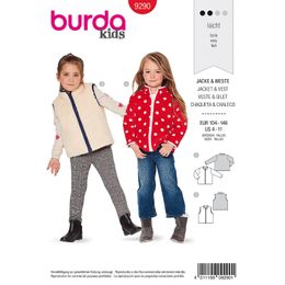 Burda Schnitt 9290 "Jacke & Weste" f&uuml;r Kinder