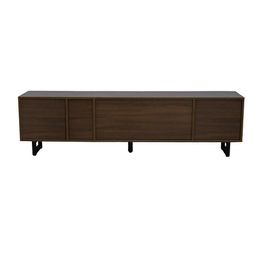 Redom Tv-Schrank, Schwarz, Holzwerkstoff, 180x50x38 cm, Wohnzimmer, Wohnw&auml;nde, Lowboards, Lowboards stehend