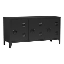 [en.casa] Sideboard, Schwarz, Metall, Rechteckig, 113x58x40 cm, Wohnzimmer, Kommoden & Sideboards, Sideboards