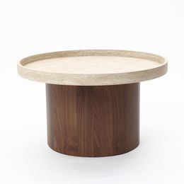 Hometopia Runder, Braun, Holzwerkstoff, 60x34x60 cm, Wohnzimmer, Wohnzimmertische, Couchtische