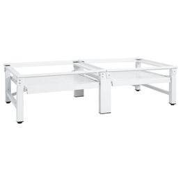 vidaXL Untergestell, Wei&szlig;, Metall, Rechteckig, 61.5x33.5x124.5 cm, Waschk&uuml;che, Waschmaschinenschrank