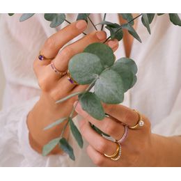 Tchibo - 925 Silber Ring pav&eacute; - Damen - Gr. 17 - rosa