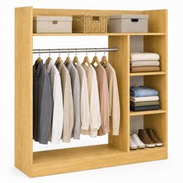 Vcm Vcm Palosa Kleiderschrank H. 120 x B. 124 x T. 35 cm mit Kleiderstange & Regalf&auml;chern Offene Garderobe - Palosa L