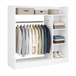 Vcm Vcm Palosa Kleiderschrank H. 120 x B. 124 x T. 35 cm mit Kleiderstange & Regalf&auml;chern Offene Garderobe - Palosa L