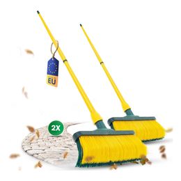 Krallenbesen Set 30 cm Holz mit Stiel Schneebesen Kratzbesen Rasenbesen Besen f&uuml;r drau&szlig;en Outdoor Garden Broom (2, 30 cm Besen mit Stiel)