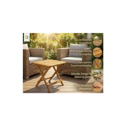 ECONELO Akazienholz Gartenklapptisch Beistelltisch 46 cm FSC