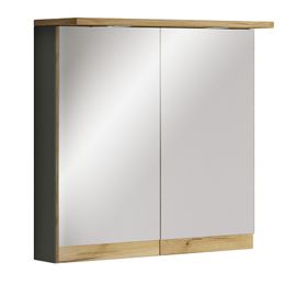 Vcm Badspiegelschrank mit Beleuchtung und Steckdose &ndash; Spiegelschrank Bad mit 2 T&uuml;ren und 2 F&auml;chern &ndash; Badezimmerschrank h&auml;ngend &ndash; H. 59 x B. 60 x T. 23 cm, Cosila