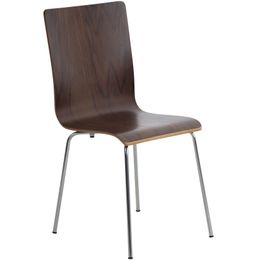 CLP Besucherstuhl Pepe I Ergonomisch Geformter Lehnstuhl Mit Holzsitz I Stabiles Metallgestell I Komfort Und Stil Mit Robuster Konstruktion
