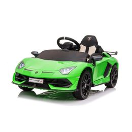 ES-Toys Kinder Elektroauto Lamborghini Aventador SVJ EVA-Reifen Sicherheitsgurt gr&uuml;n