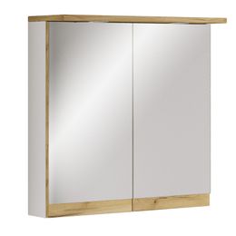 Vcm Badspiegelschrank mit Beleuchtung und Steckdose &ndash; Spiegelschrank Bad mit 2 T&uuml;ren und 2 F&auml;chern &ndash; Badezimmerschrank h&auml;ngend &ndash; H. 59 x B. 60 x T. 23 cm, Cosila