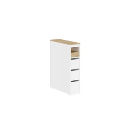 sobuy Badunterschrank mit 4 Schubladen Wei&szlig; 20x60x82,5cm Modern