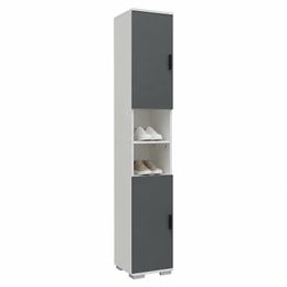 Vcm Schuhschrank schmaler Holz Hochschrank mit 2 T&uuml;ren & 8 F&auml;chern, platzsparender Flurschrank, 178 x 30 x 33 cm, Gados M
