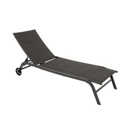 DEGAMO Rollenliege RIVA, Stahl dunkelgrau + Textilgewebe gepolstert grau