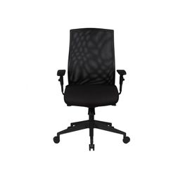 Schreibtischstuhl FineBuy Stoff Schwarz Drehstuhl Armlehne B&uuml;ro Sessel B&uuml;rostuhl