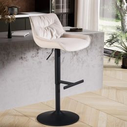 Barhocker FineBuy K&uuml;chenhocker Samt Hocker Bistrohocker Drehbar Barstuhl Modern