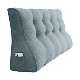 Vercart R&uuml;ckenkissen, Grau, Textil, F&uuml;llung: Hohlfaser, Dreieckig, 55x140 cm, Hergestellt in Europa, Wohntextilien, Kissen, R&uuml;ckenkissen