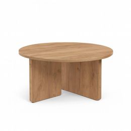 Dekori_Interiors Favi, Eiche, Holz, Rund, 60x40x60 cm, Wohnzimmer, Wohnzimmertische, Couchtische