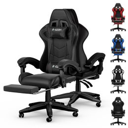 Rattantree Gaming-Stuhl, Schwarz, Leder, 50x134x50 cm, Kinderzimmer & Jugendzimmer, Jugendm&ouml;bel, Gamingst&uuml;hle