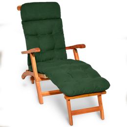 Beautissu Deckchairauflage, Dunkelgr&uuml;n, Textil, 50x8x200 cm, Outdoor-Kissen, Liegenauflagen