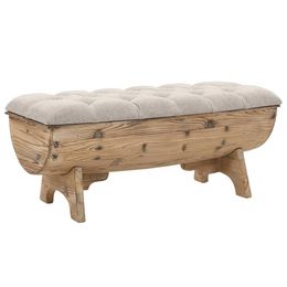 vidaXL Aufbewahrungsbank, Creme, Holz, Tanne, 2-Sitzer, Rechteckig, 51x44x103 cm, Esszimmer, B&auml;nke, Sitzb&auml;nke