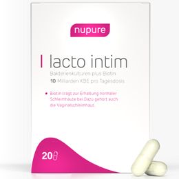 Lacto intim nupure - Bakterienkulturen plus Biotin f&uuml;r die Vaginalschleimhaut, diskrete & einfache orale Einnahme, 20 Kapseln