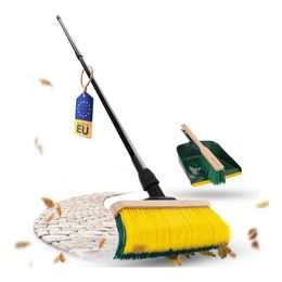Novaliv Premium Krallenbesen mit Stiel 50cm inkl. Kehrgarnitur Outdoor, Spezialbesen gebogenen Borsten - Ideal als Gartenbesen, Kratzbesen, Kunstrasen Besen, Optimal f&uuml;r Camping, Stra&szlig;enbesen