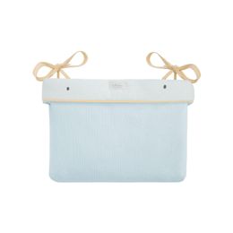 Kikkab boo Wickeltasche mit B&auml;ndern, 33 x 23 x 8 cm, Stickereien, Baumwolle blau