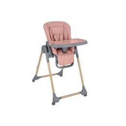 Kikka boo Kinderhochstuhl Olive 2 klappbar R&auml;der h&ouml;henverstellbar Ablagefach rosa