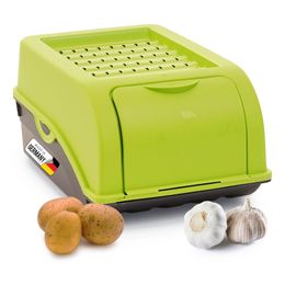 Kartoffel Aufbewahrungsbox klein 3,5L GR&Uuml;N Zwiebelbox Gem&uuml;sebox stapelbar Kartoffelbox Zwiebel Aufbewahrung Kartoffelkorb Obstbeh&auml;lter Kartoffelkiste Frischhaltedose M&ouml;hren